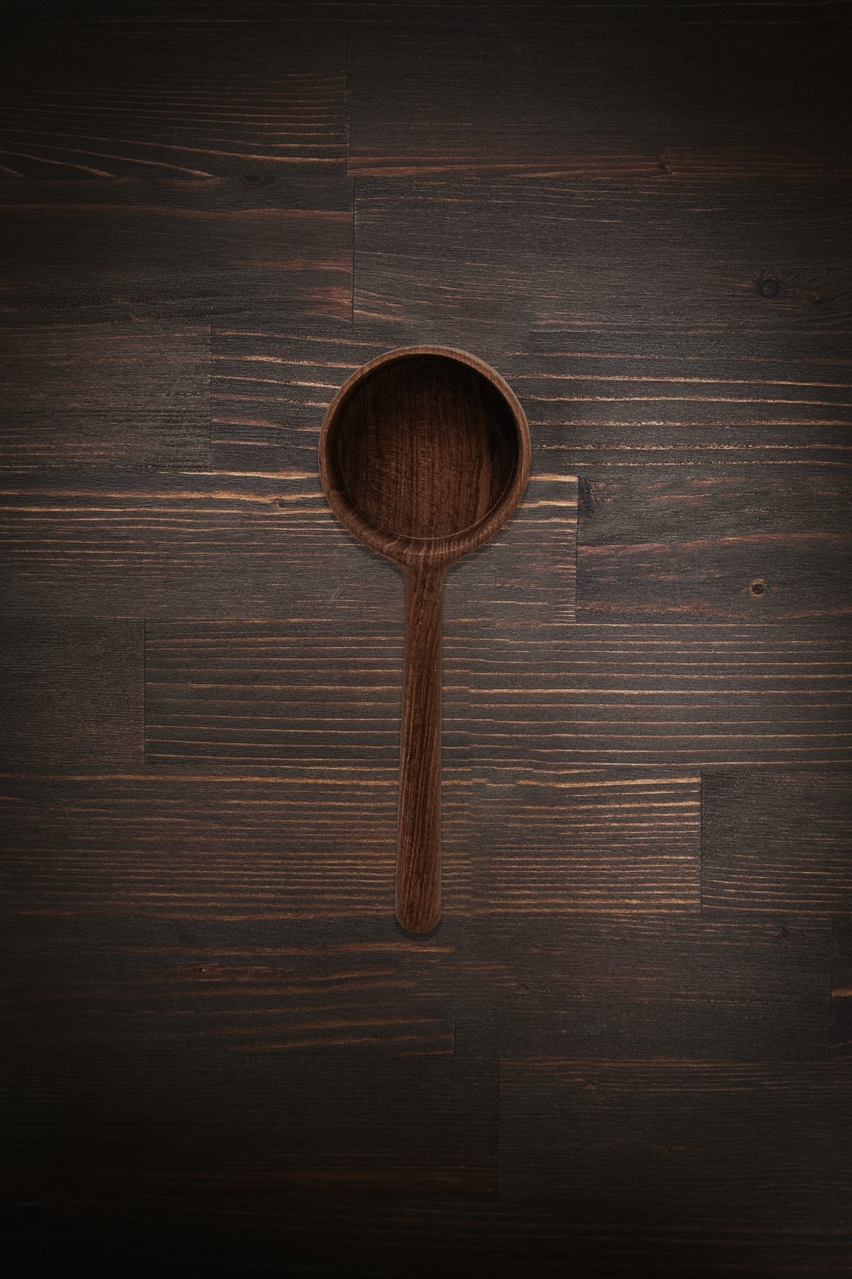 Teak Wood Round Deep Souce Spoon Natural