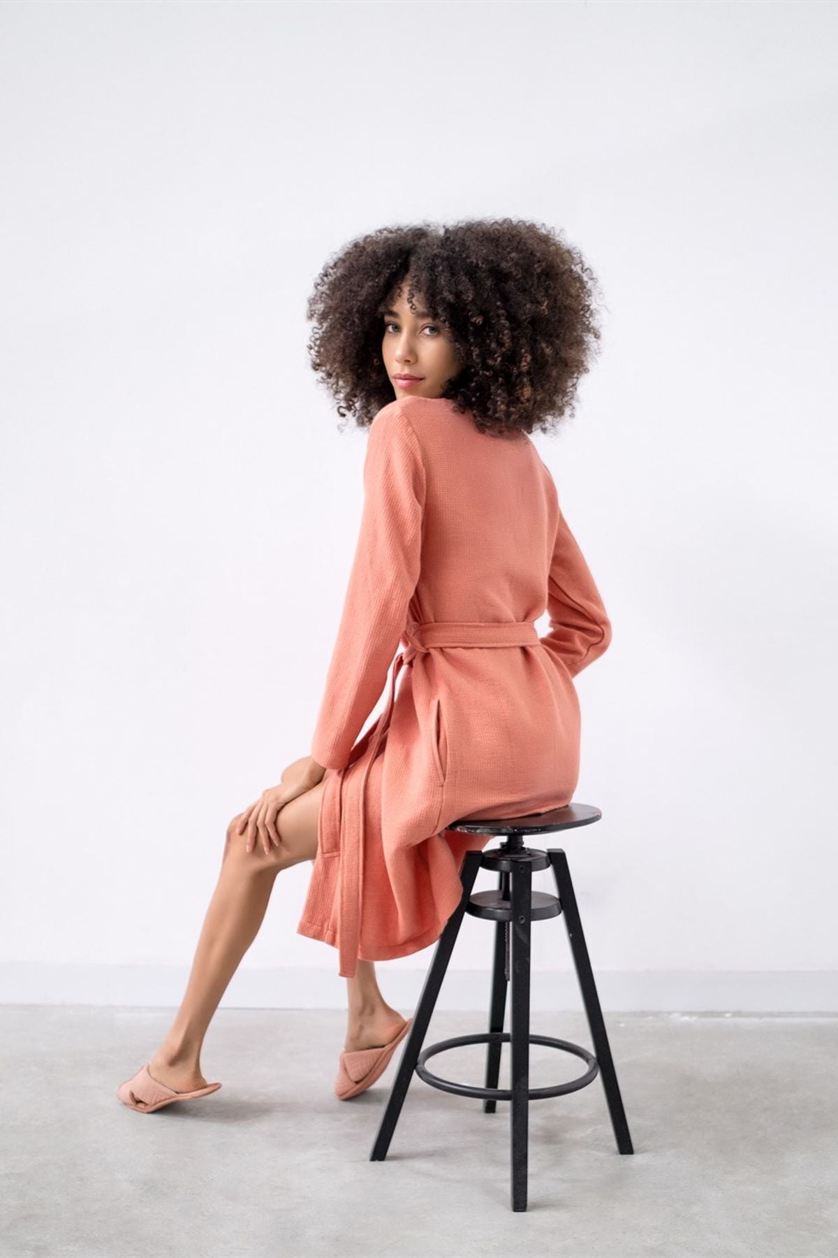 Waffle Bathrobe Shrimp